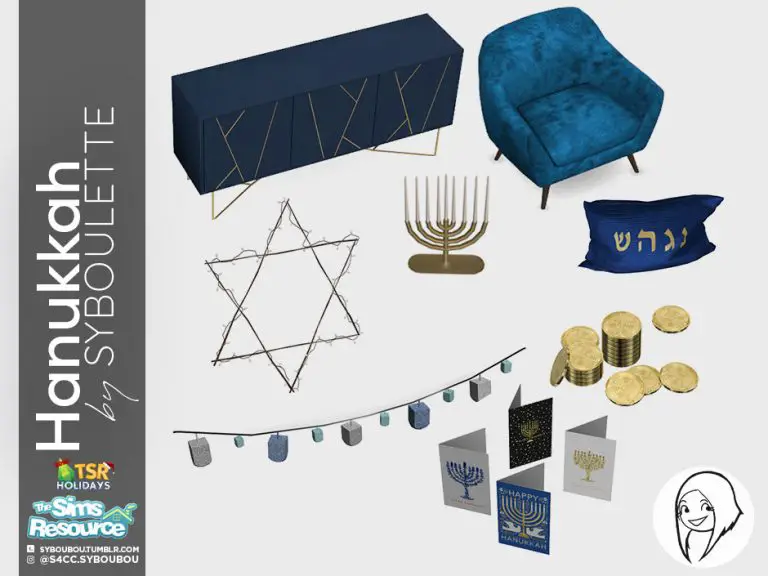 Hanukkah set - Syboulette Custom Content for The Sims 4