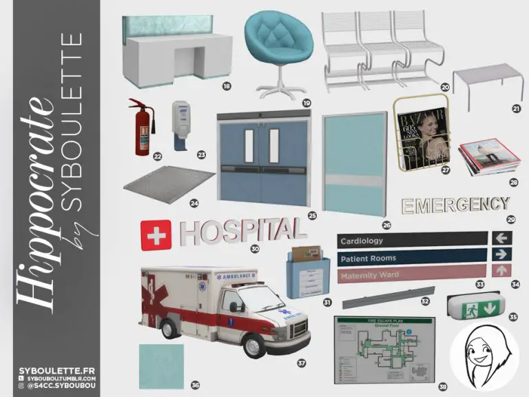 Hippocrate medical cc Sims 4 - Syboulette Custom Content for The Sims 4