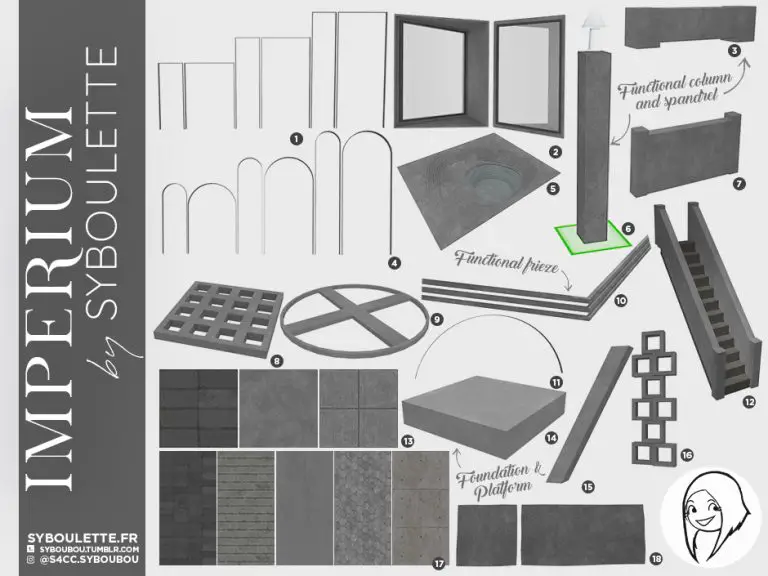 Imperium concrete build cc sims 4 - Syboulette Custom Content for The ...
