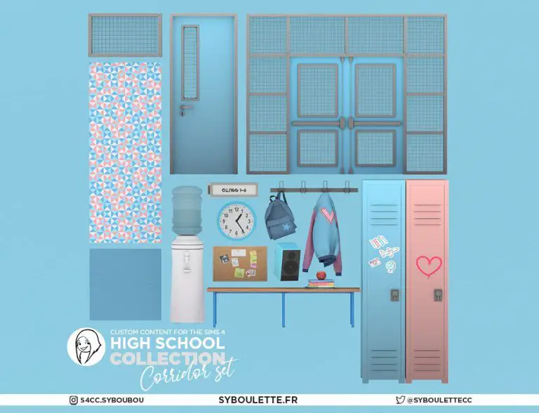High school Classroom cc sims 4 - Syboulette Custom Content for The Sims 4