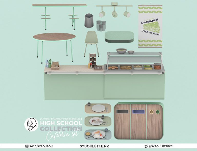 High school Classroom cc sims 4 - Syboulette Custom Content for The Sims 4