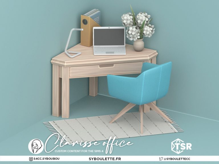 Clarisse corner desk cc sims 4 - Syboulette Custom Content for The Sims 4