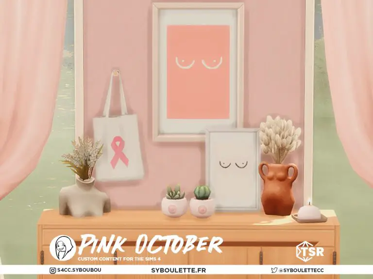 Pink october cc sims 4 - Syboulette Custom Content for The Sims 4